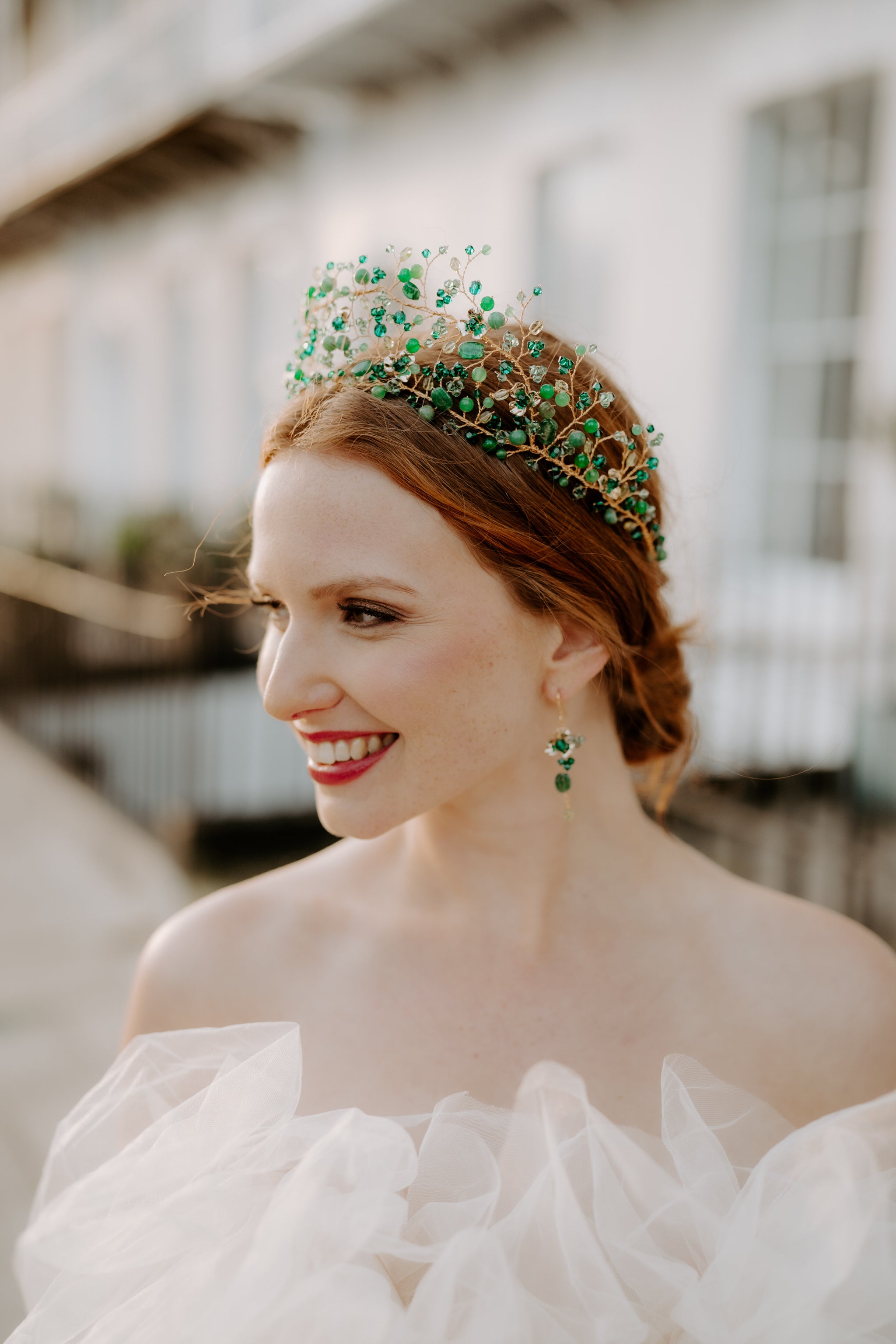 One of a Kind Emerald Crown - Swarovski Crystals and Gold Plated ...