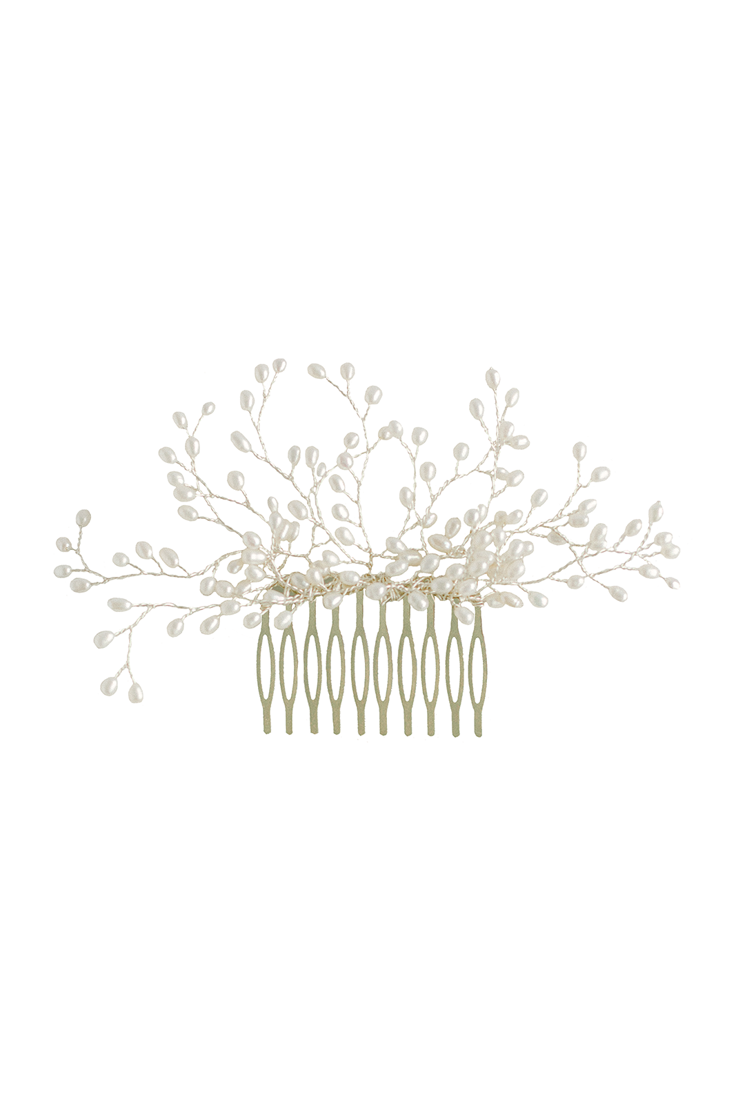Lily Comb - Elegant Silver Tendrils with Delicate Freshwater Pearls ...