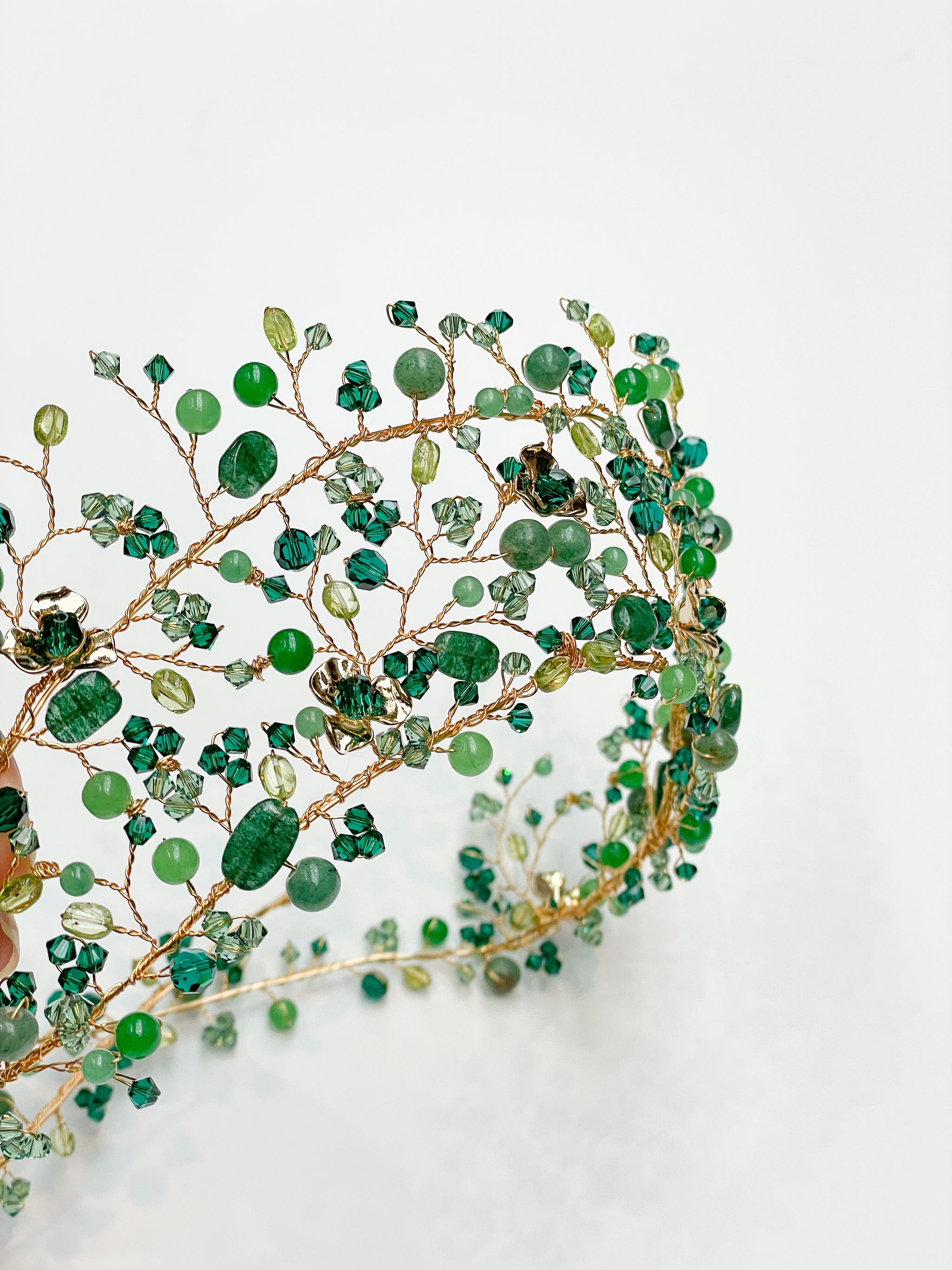 One of a Kind Emerald Crown - Swarovski Crystals and Gold Plated ...